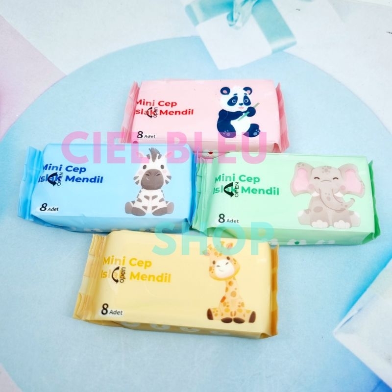 Jual MINI WIPES TISSUE TISU BASAH MODEL KARTUN RANDOM TRAVEL MINI SIZE ...