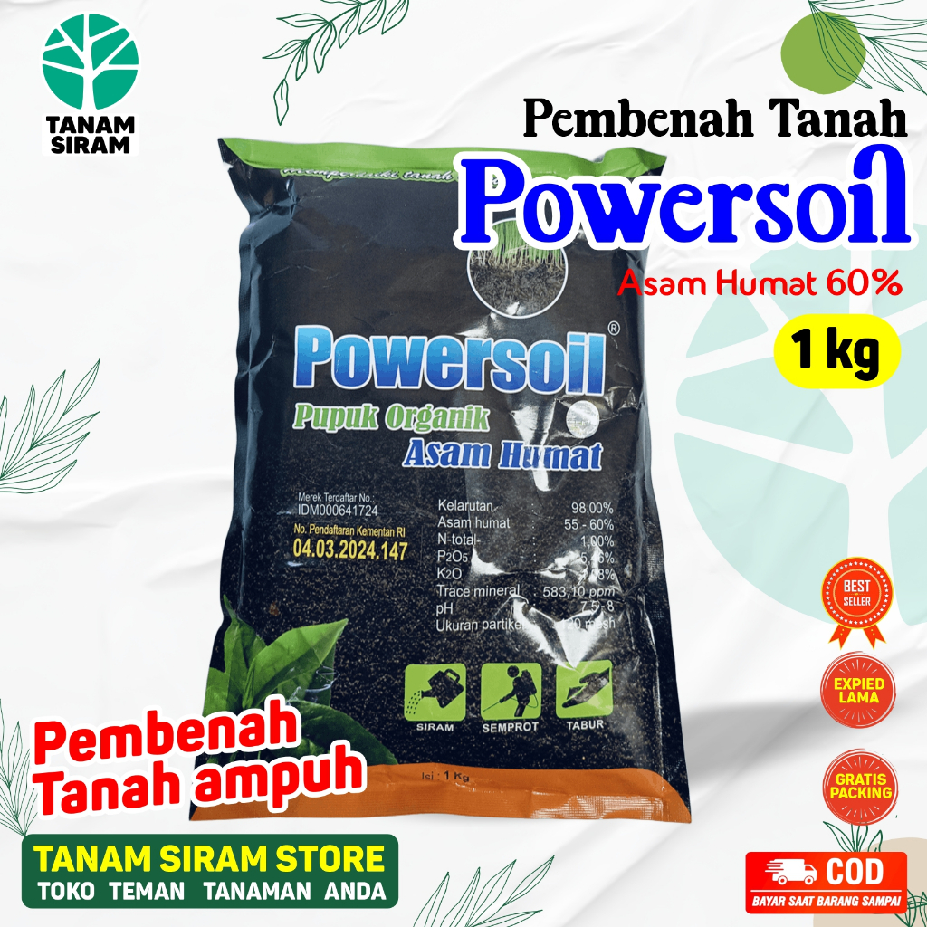 Jual POWERSOIL (Pupuk Pembenah Tanah) 1 kg Asam Humat 60% | Shopee Indonesia