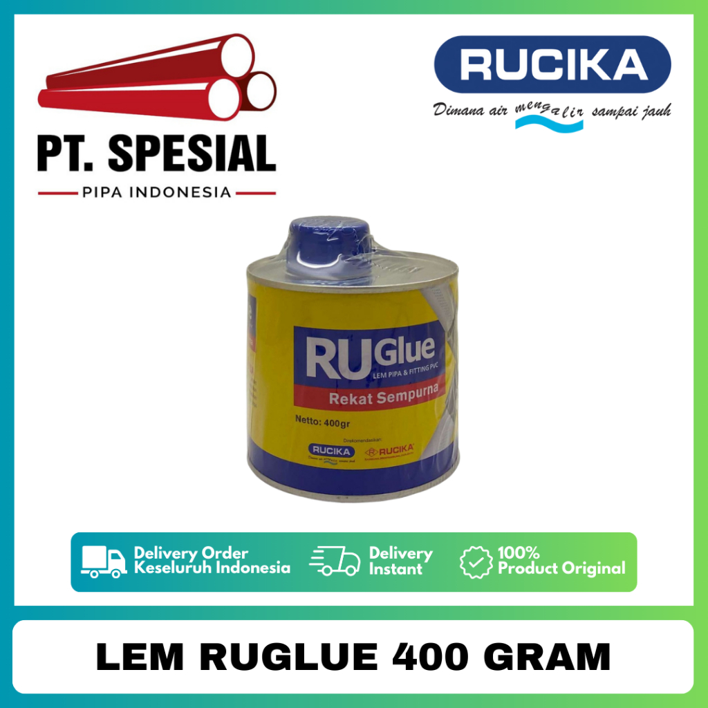Jual Lem Rucika Ruglue Truglue Pipa pralon PVC 400g - 06 | Shopee Indonesia