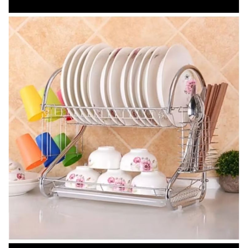 Jual RAK PIRING STAINLESS 2 TINGKAT BESAR JUMBO berdiri wastafel ...