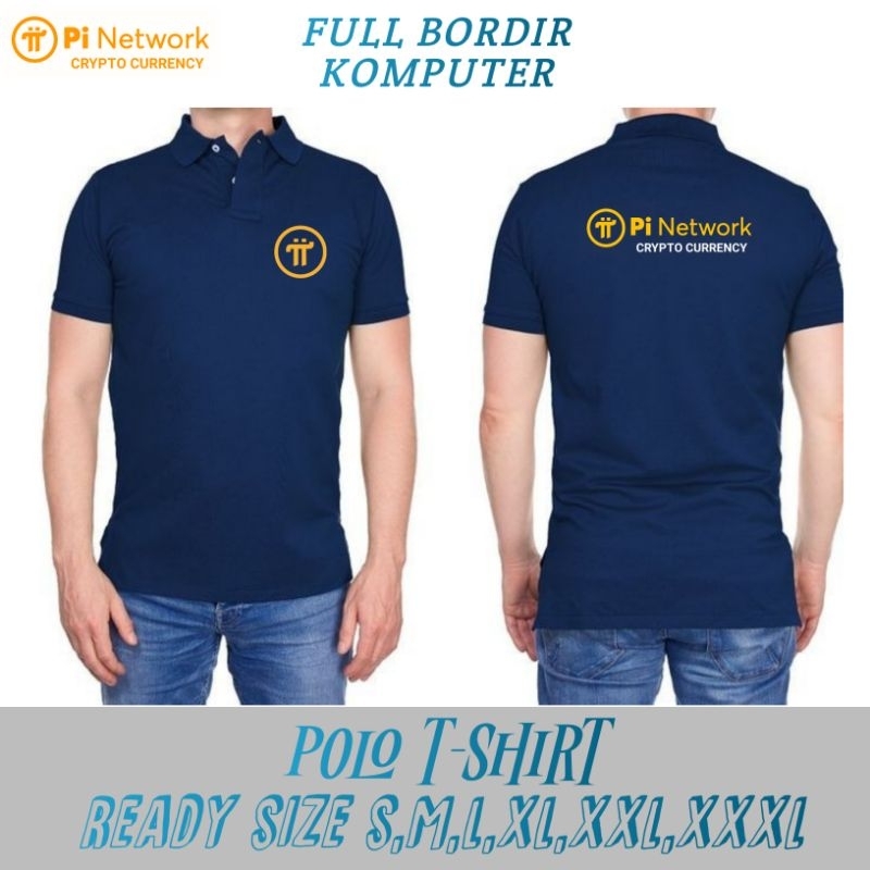 Jual BAJU KERAH POLO TSHIRT LOGO PI NETwork FULL BORDIR | Shopee Indonesia