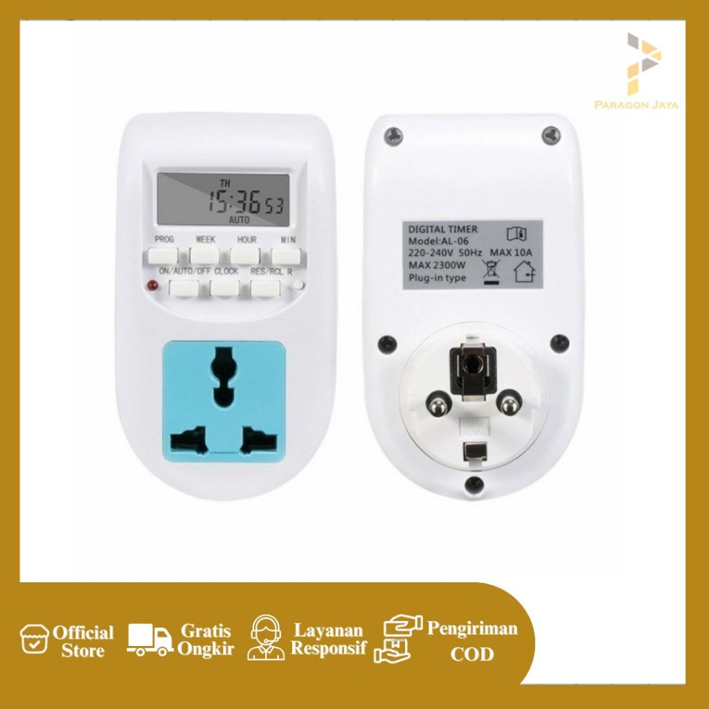 Jual Programmable Digital Timer Switch Multi Socket Stop Kontak 16