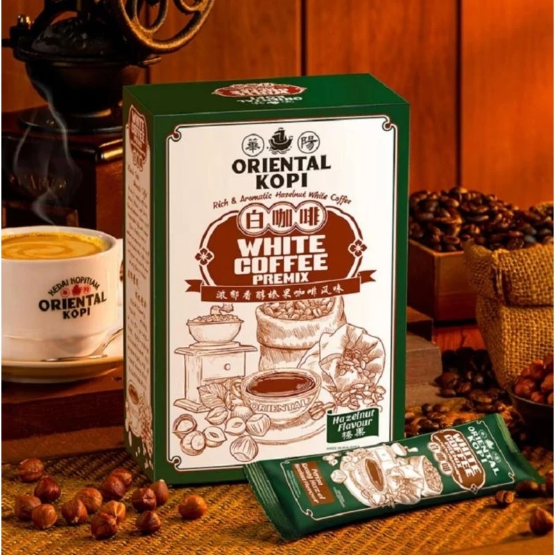Jual Oriental Kopi White Coffee HAZELNUT Original Malaysia (40g x 10 ...