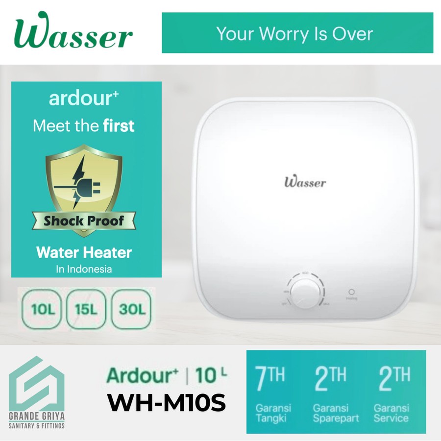 Jual Wasser Water Heater Listrik Shockproof 10 liter Ardour+ WH-M10S ...