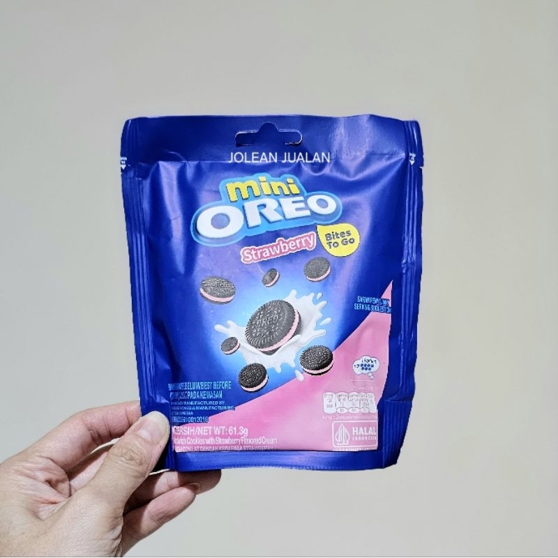 Jual MINI OREO Bites to go 61,3gr Strawberry | Shopee Indonesia