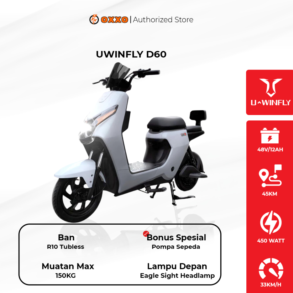 Jual U-WINFLY Sepeda Listrik D60 450W 48V/12AH | Shopee Indonesia