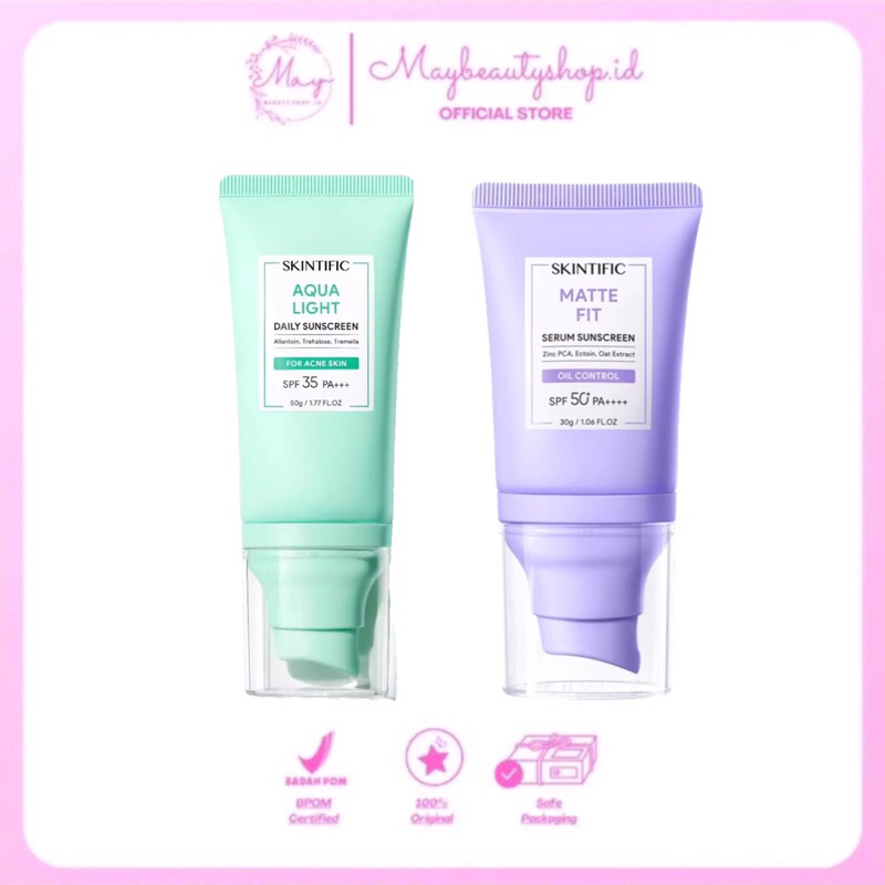 Jual Skintific Sunscreen |Aqua Light Daily sunscreen Spf 35 pa++++ | Serum Sunscreen Matte Fit ...