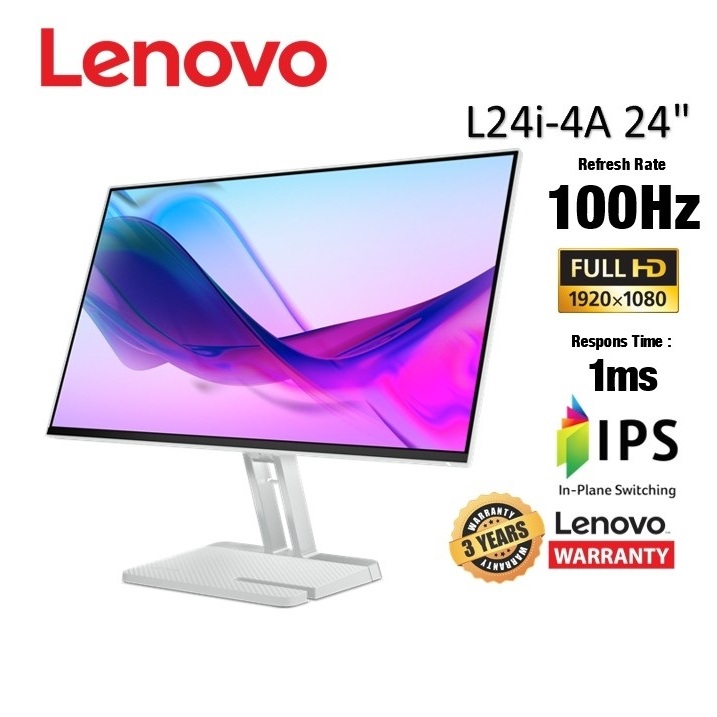 Jual Monitor LENOVO L24i-4A 24" IPS 100Hz 1ms HDMI VGA 99% sRGB Eye ...