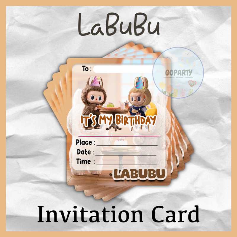 Jual LABUBU INVITATION CARD BIRTHDAY ULANG TAHUN KARTU UNDANGAN ...
