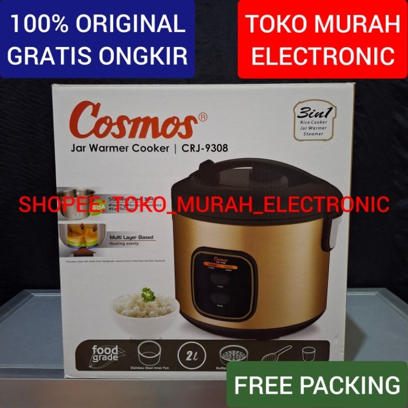 Jual TME - Rice Cooker Cosmos CRJ-9308 Original SNI 2 Liter Stainless ...