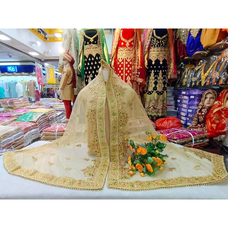 Jual #TjM245 Selendang Pengantin Premium Full Bordir Payet Original ...