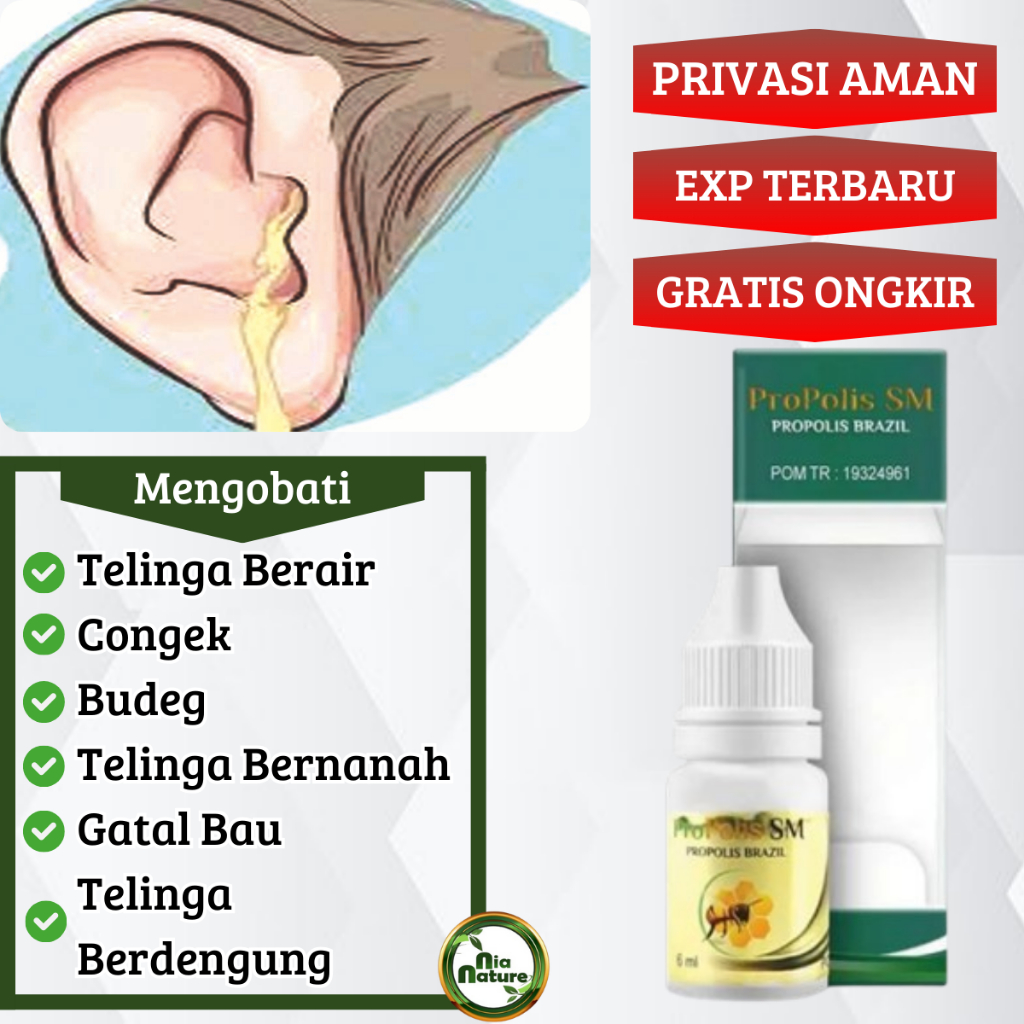 Jual Obat Telinga Berair Congek Bernanah Kuning Bau Infeksi Telinga ...