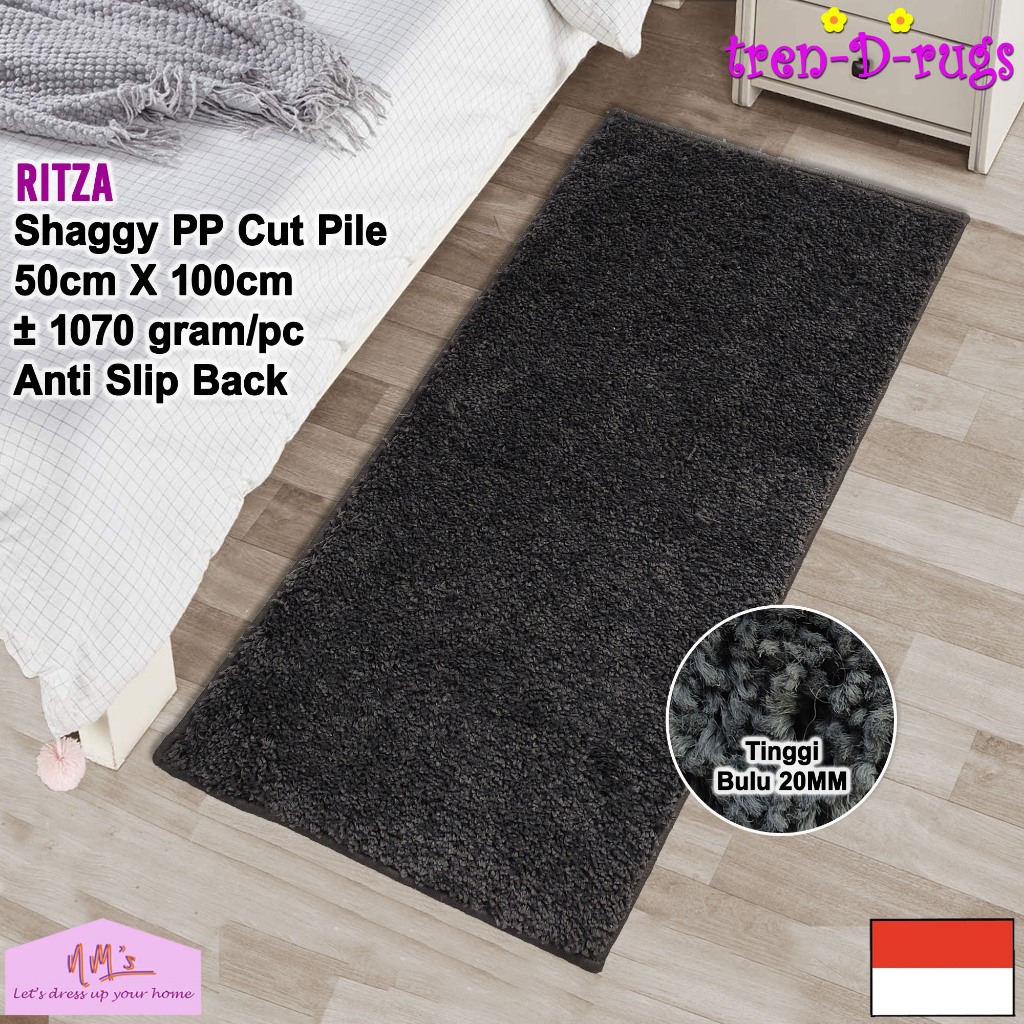 Jual Tren-D-rugs Keset kaki shaggy jumbo polos aesthetic 50 cm x 100 cm ...