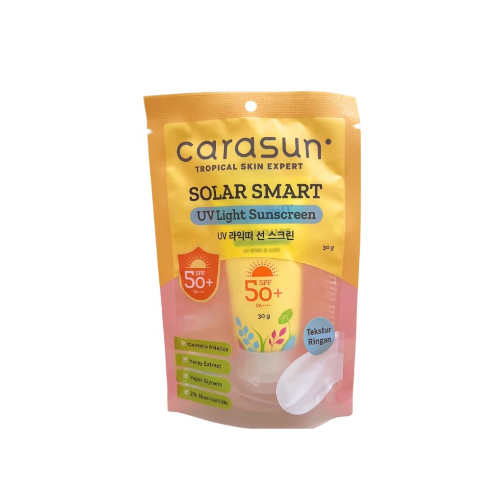 Jual CARASUN SOLAR SMART UV LIGHT SUNSCREEN 50+ 30GR | Shopee Indonesia