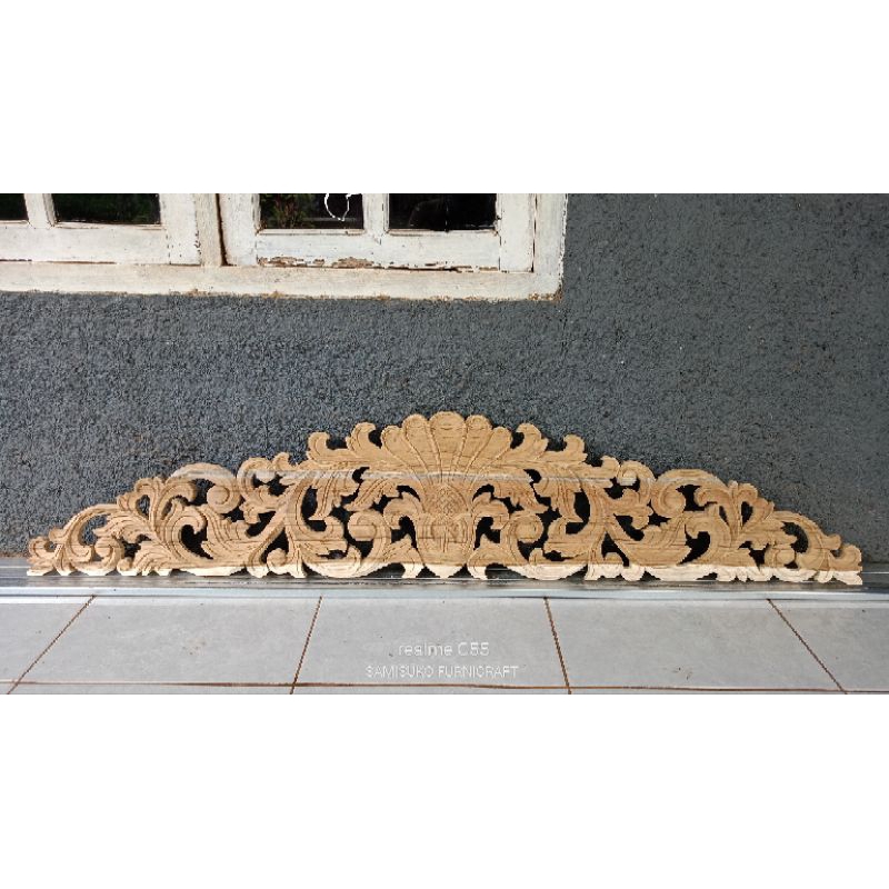 Jual ukiran kayu jati mahkota 150x30cm | Shopee Indonesia
