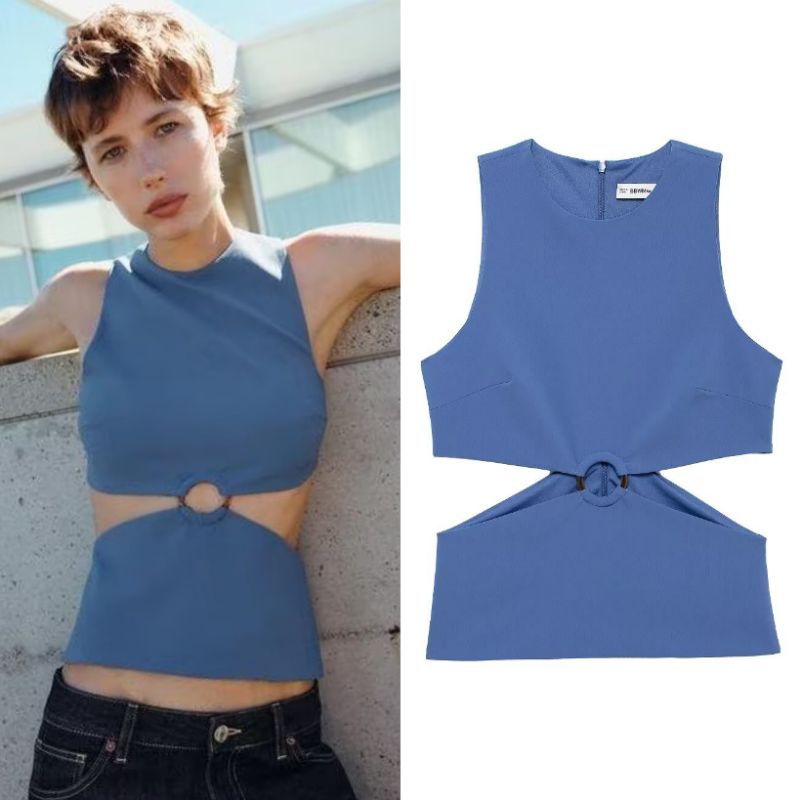 Jual Blue Side Cut Top 76296 (TA) | Shopee Indonesia