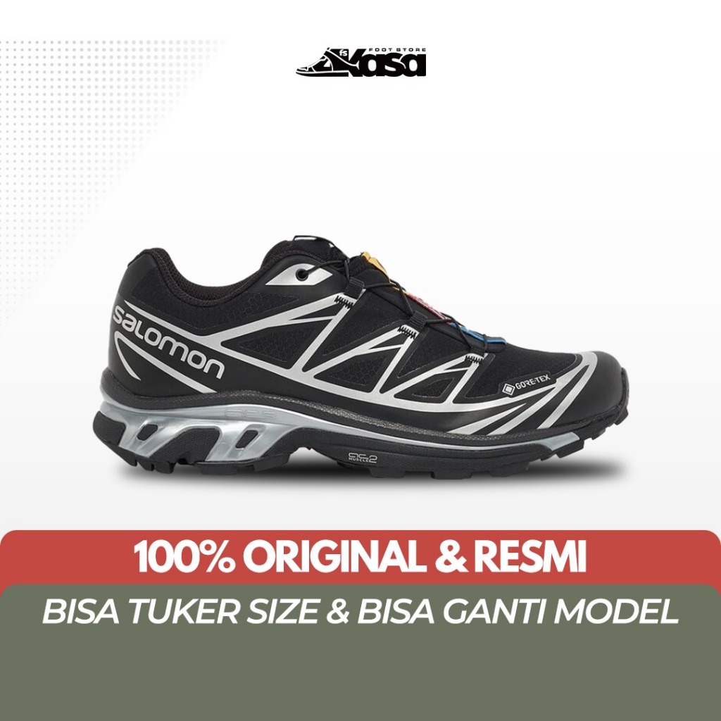 Jual Sepatu Sneakers Pria Salomon XT 6 Gore Tex Black Silver | Shopee Indonesia