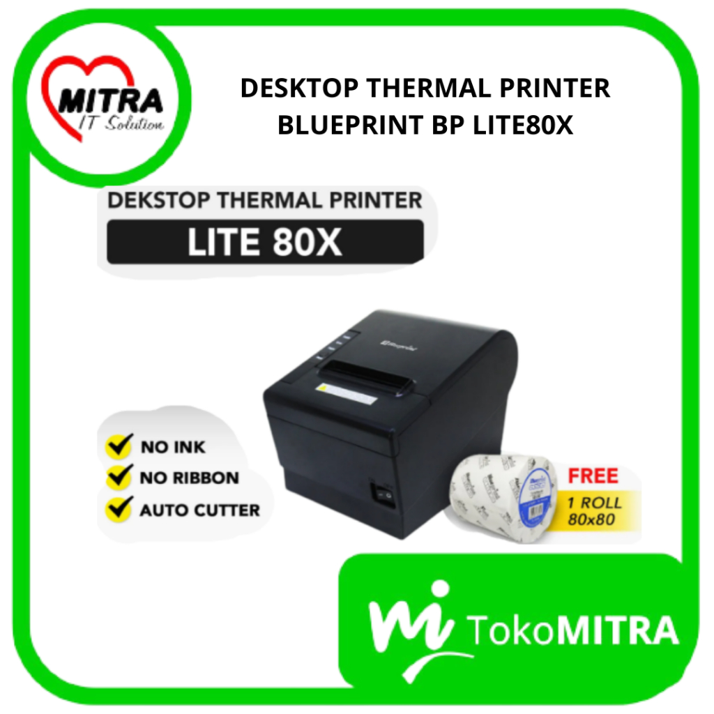Jual PRINTER DEKSTOP THERMAL BLUEPRINT BP LITE80X | Shopee Indonesia