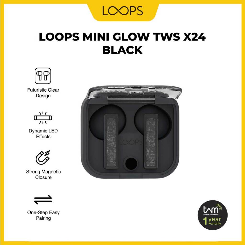 Jual LOOPS Mini Glow TWS X24 - Black | Shopee Indonesia