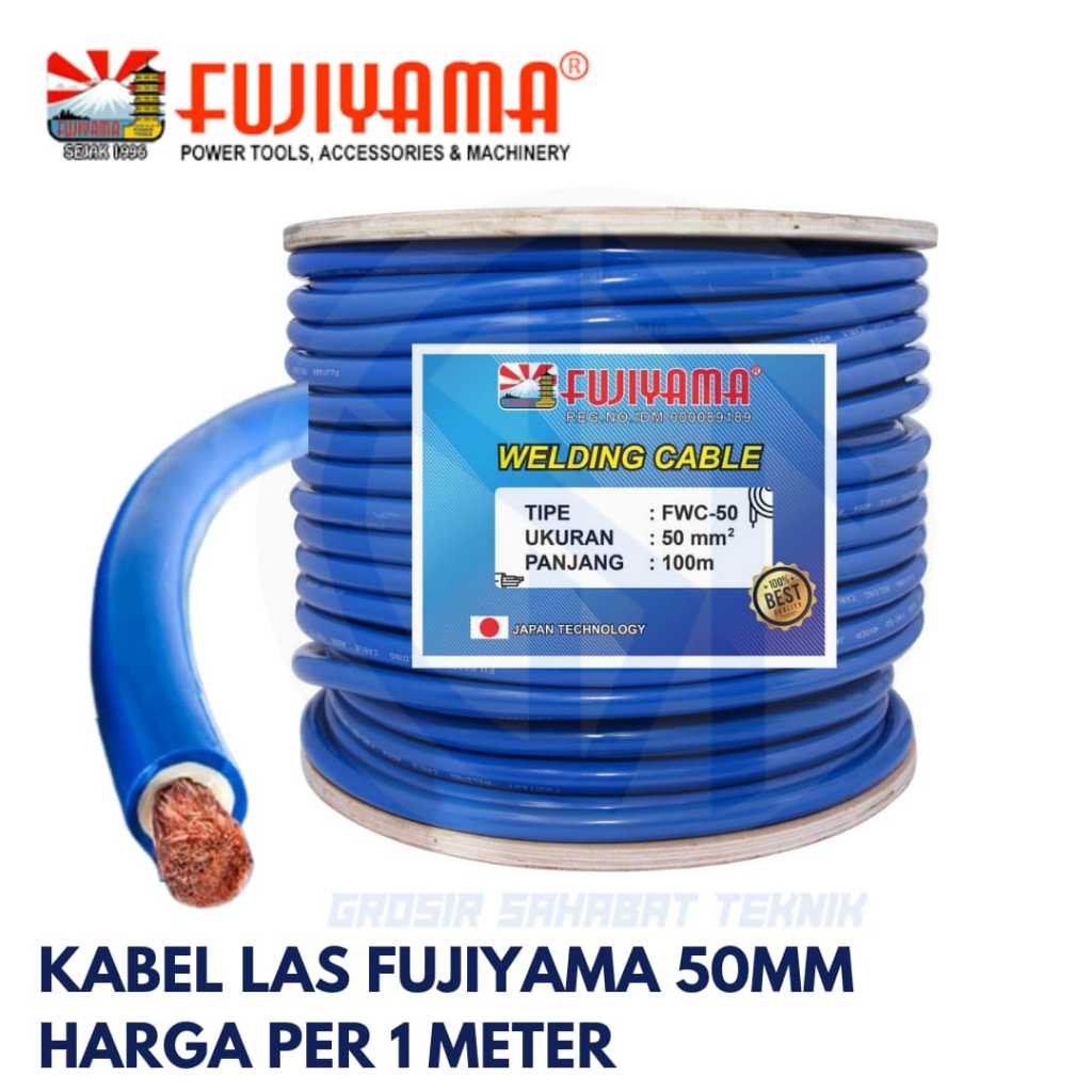 Jual [HARGA PER 1 METER] KABEL LAS FUJIYAMA 50 MM FUJIYAMA WELDING ...