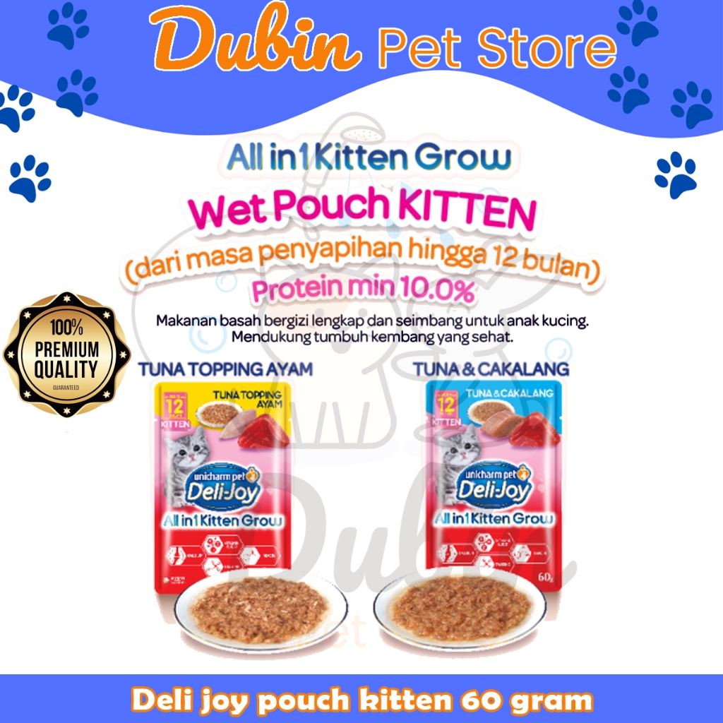 Jual Deli-joy Pouch sachet kitten 60 gram | Makanan kucing basah deli ...