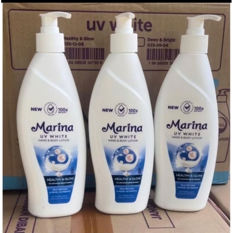 Jual MARINA HEALTHYGLOW MARINA HANDBODY LOTION BIRU HEALTHY GLOW UV ...