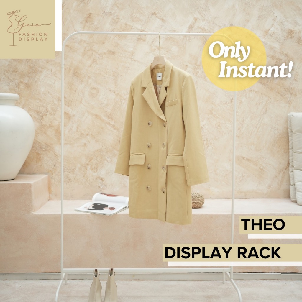 Jual KHUSUS INSTAN Rak Baju Gawang THEO Baju Putih Premium Stand Rak ...