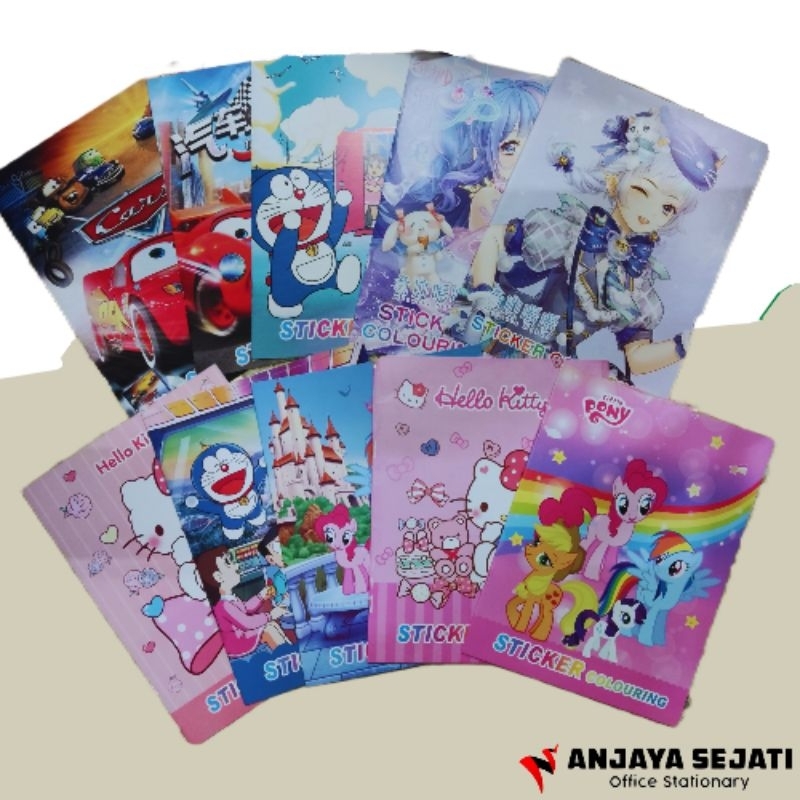 Jual Paket 10 Buku Mewarnai Stiker Ukuran Besar | Shopee Indonesia