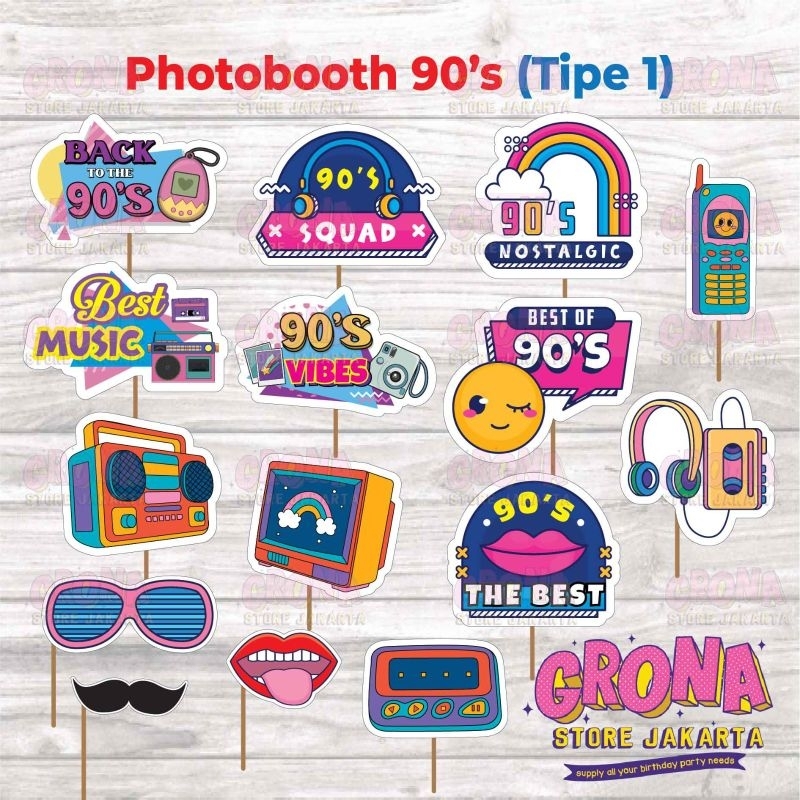 Jual ACC Photobooth Retro Party Type 1 / Aksesoris Foto Retro Party ...