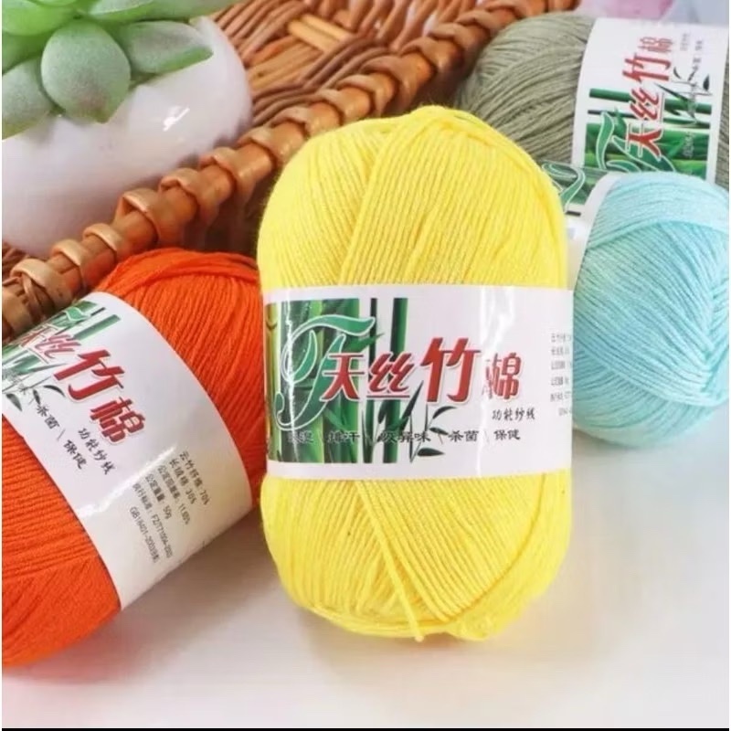 Jual (43 Warna) Benang Rajut Katun Bambu / Cotton Bamboo Combed Yarn ...
