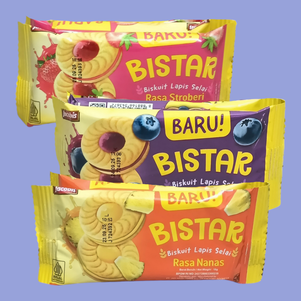 Jual JACOBIS BISTAR Biscuit Lapis Selai Nanas, Blueberry dan Stroberi ...