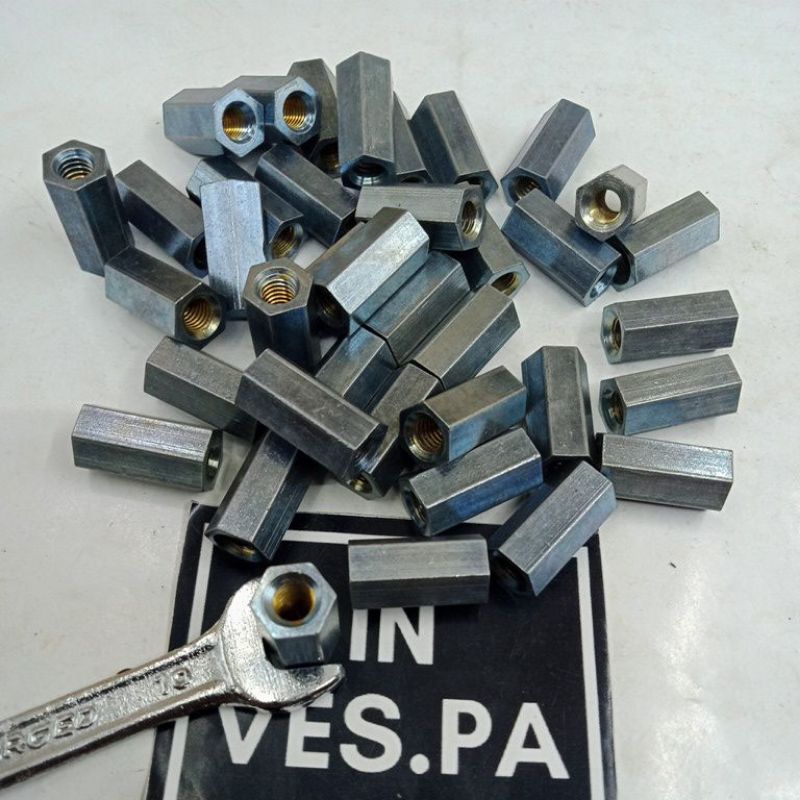 Jual mur 6mm long drat kuningan original nos kunci 10 | Shopee Indonesia