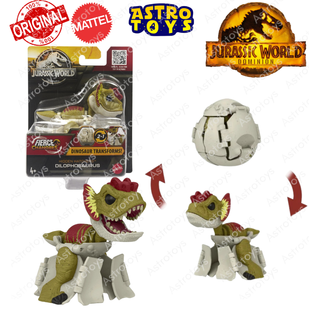 Jual Mattel Jurassic World Dino Figure Fierce Changers Dilophosaurus ...