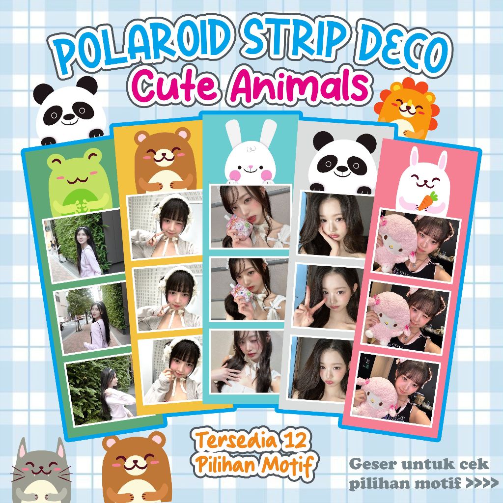 Jual POLAROID STRIP DECO CUTE ANIMALS | PHOTOBOOTH | PHOTOSTRIP CUTE | Shopee Indonesia