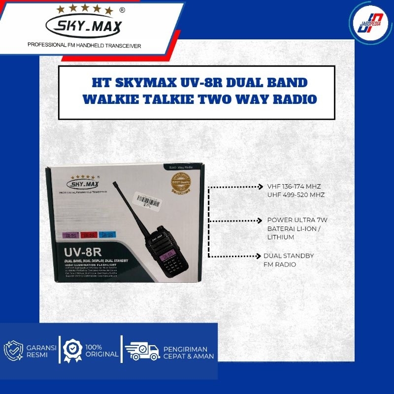 Jual HT SKYMAX UV-8R DUAL BAND WALKIE TALKIE TWO WAY RADIO | Shopee ...