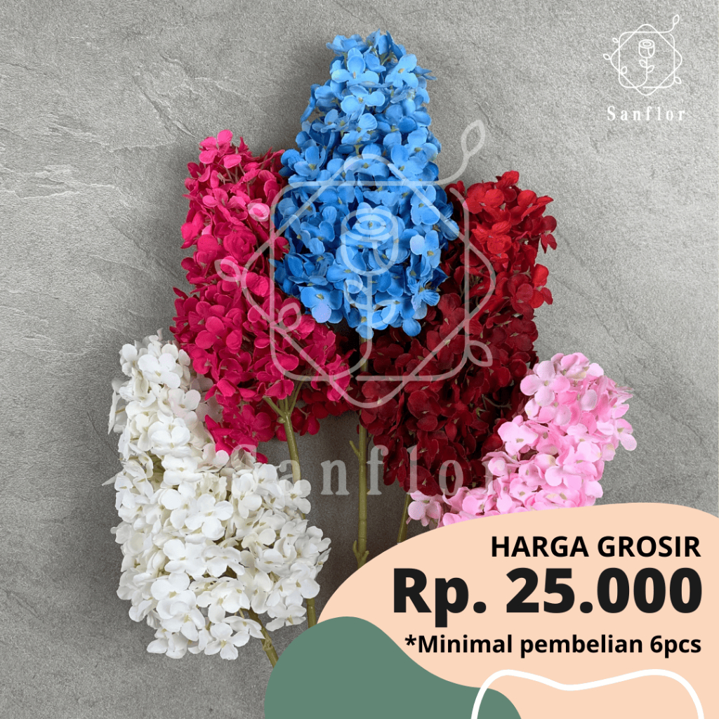 Jual PANICLE HORTENSIA K1/ BUNGA ARTIFICIAL/ TANAMAN HIAS PLASTIK ...