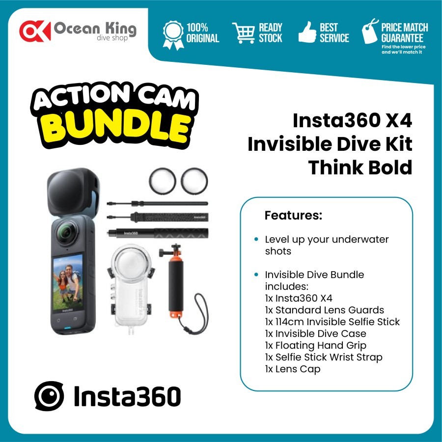 Jual Camera Insta360 x4 Invisible Dive Kit (Think Bold) | Shopee Indonesia