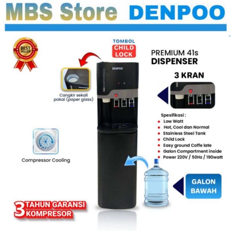 Jual New Dispenser Galon Bawah Kompressor Panas Normal & Dingin Air Es ...