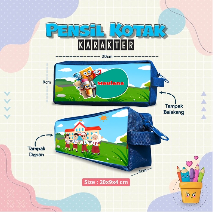 Jual Tempat pensil kotak panjang custom nama tulisan dan foto | Shopee ...