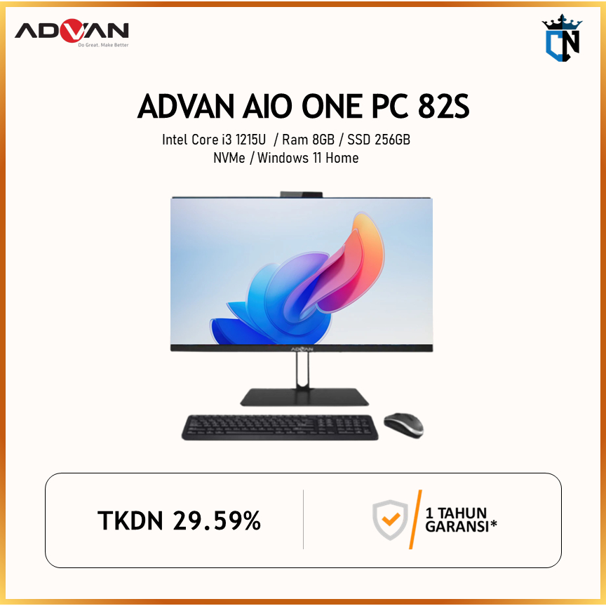 Jual Laptop Advan PC AIO One PC 82S Core i3-1215U 8GB 256GB W11 23.8 ...