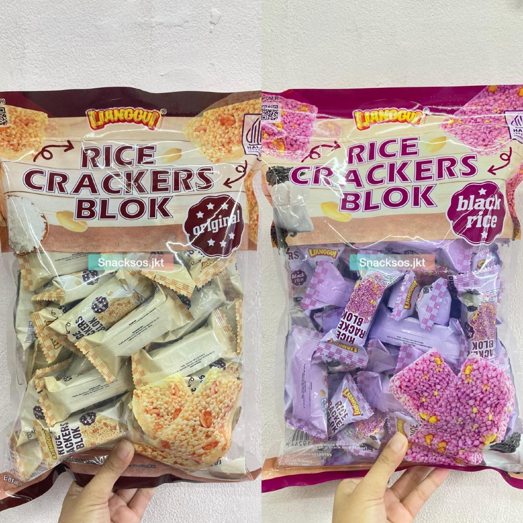 Jual LIANGGUI RICE CRACKERS BLOCK ORIGINAL / RICE CRACKER BLACK RICE ...