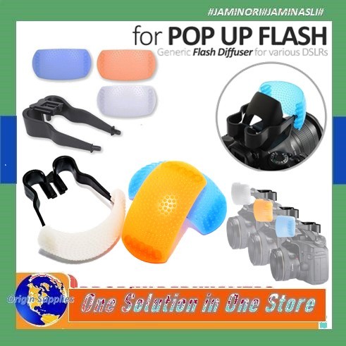Jual Pop Up Universal 3 Color Flash Diffuser Set for DSLR Camera Pop-Up ...