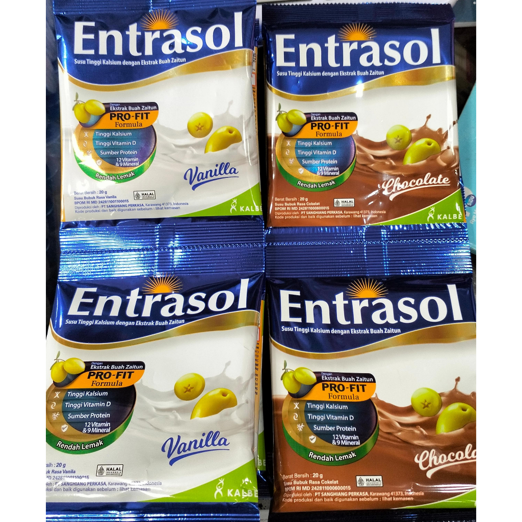 Jual Susu Entrasol Renteng rasa Vanilla dan Coklat ( 1 Renteng isi 10 ...
