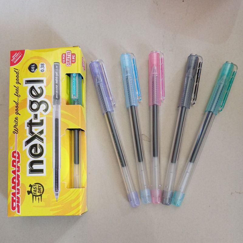 Jual Pulpen Standard NEXTGEL 0,38 hitam Gel ( harga untuk 1 pak isi 12 ...