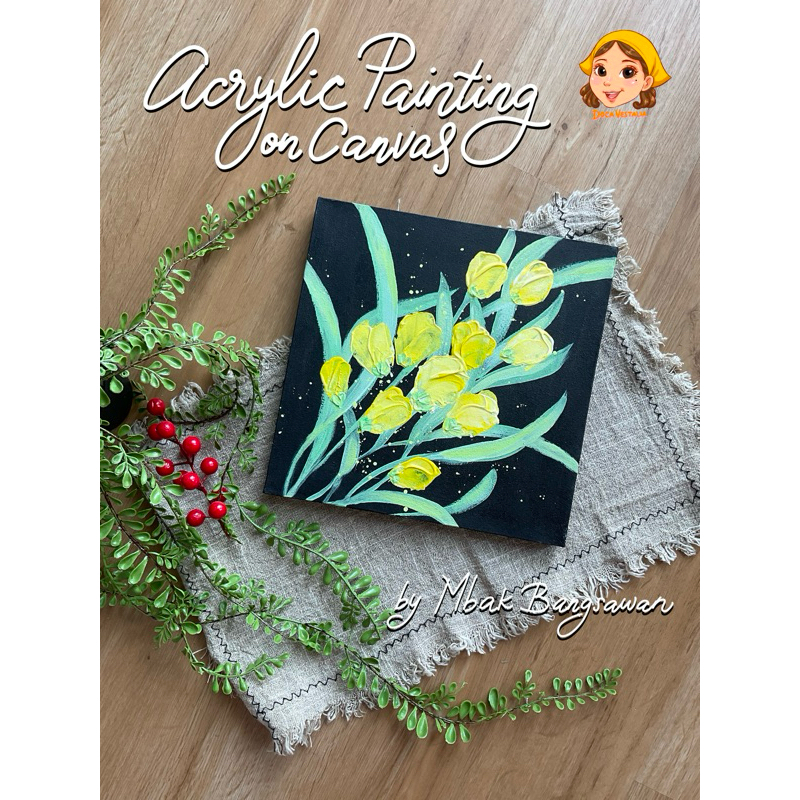 Jual Lukisan Tulip background Ireng xixixi - Painting by Mbak Bangsawan ...