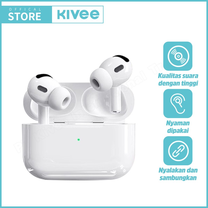 Jual （HOT）KIVEE Headset Bluetooth TWS Earphone iphone Noise Cancelling ...