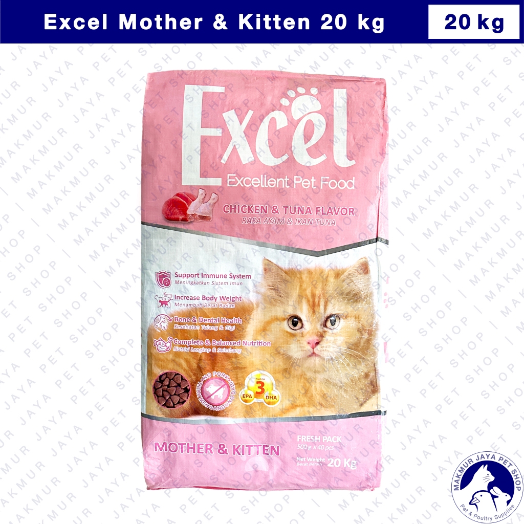 Jual Excel Mother & Kitten Dry Cat Food 20 kg / Makanan Anak Kucing ...