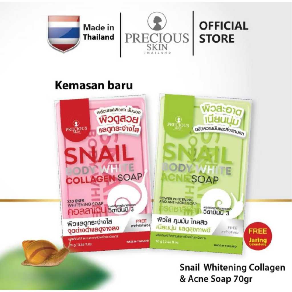 Jual Precious Skin Snail Body White Anti Acne Collagen X10 Soap 70g ...