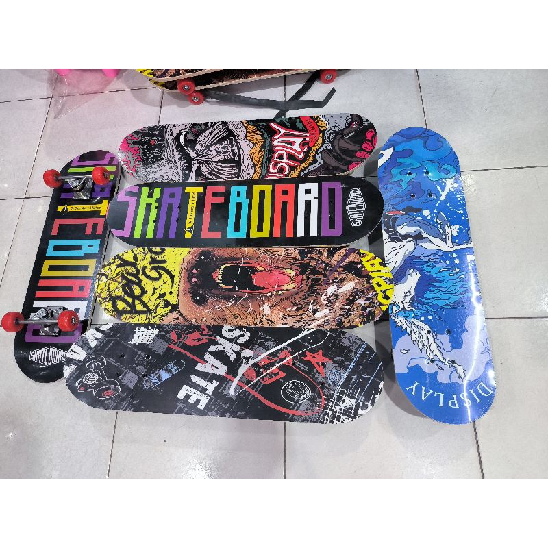 Jual skateboard skate board anak ukuran S, M, L kayu roda papan ...