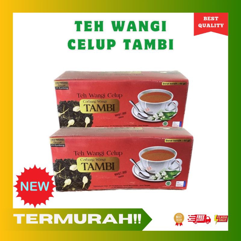 Jual Termurah!!.. (1 box / 25 kantong/50gr) Teh tambi celup / Teh hitam ...